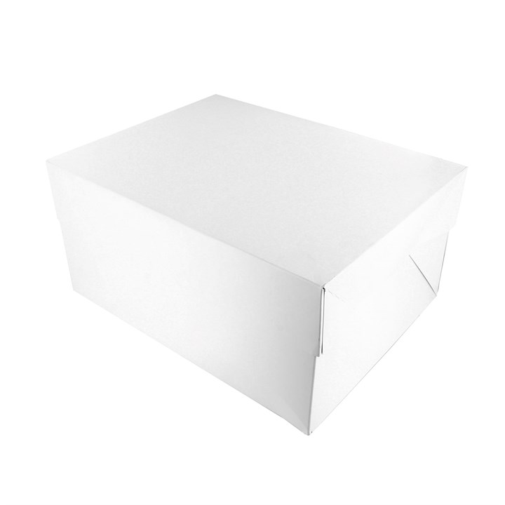 Oblong White Cake Box & Lid - Single | Culpitt