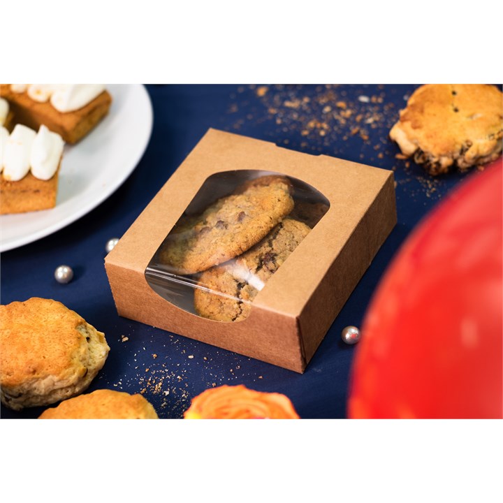 Large Kraft Brown Window Pop-Up Box-BULK | Culpitt