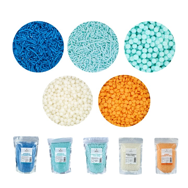 Culpitt Select Party Cake Sprinkles Bundle - Blue & Orange | Culpitt