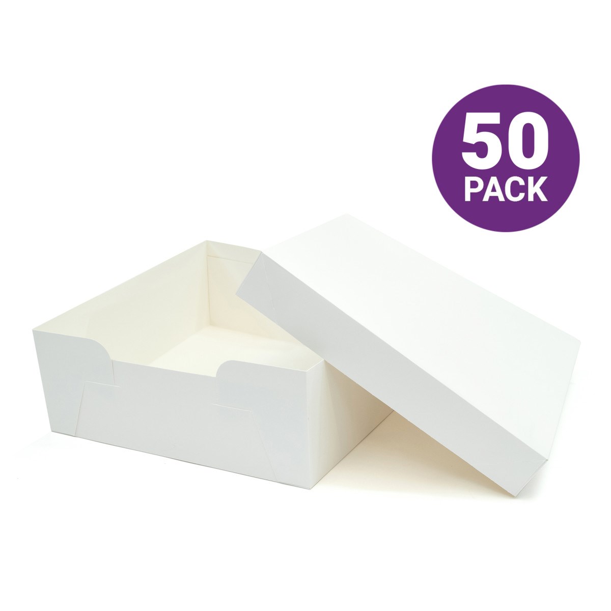 16" Standard White Cake Boxes & Lids - 50 pack | Culpitt